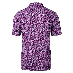 Cutter & Buck Pike Magnolia Print Stretch Men's Polo, Gelato/Navy Blue