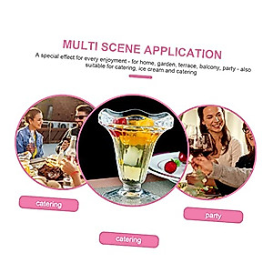 OKUMEYR Ice Cream Cup Cups for Glasses Clear Trifle Bowl Glass Footed Tulip Bowls Glass Sundae Cups Dessert Appetizer Cup Glass Transparent Footed Yogurt Bowl Glass Ice Cream Dishes