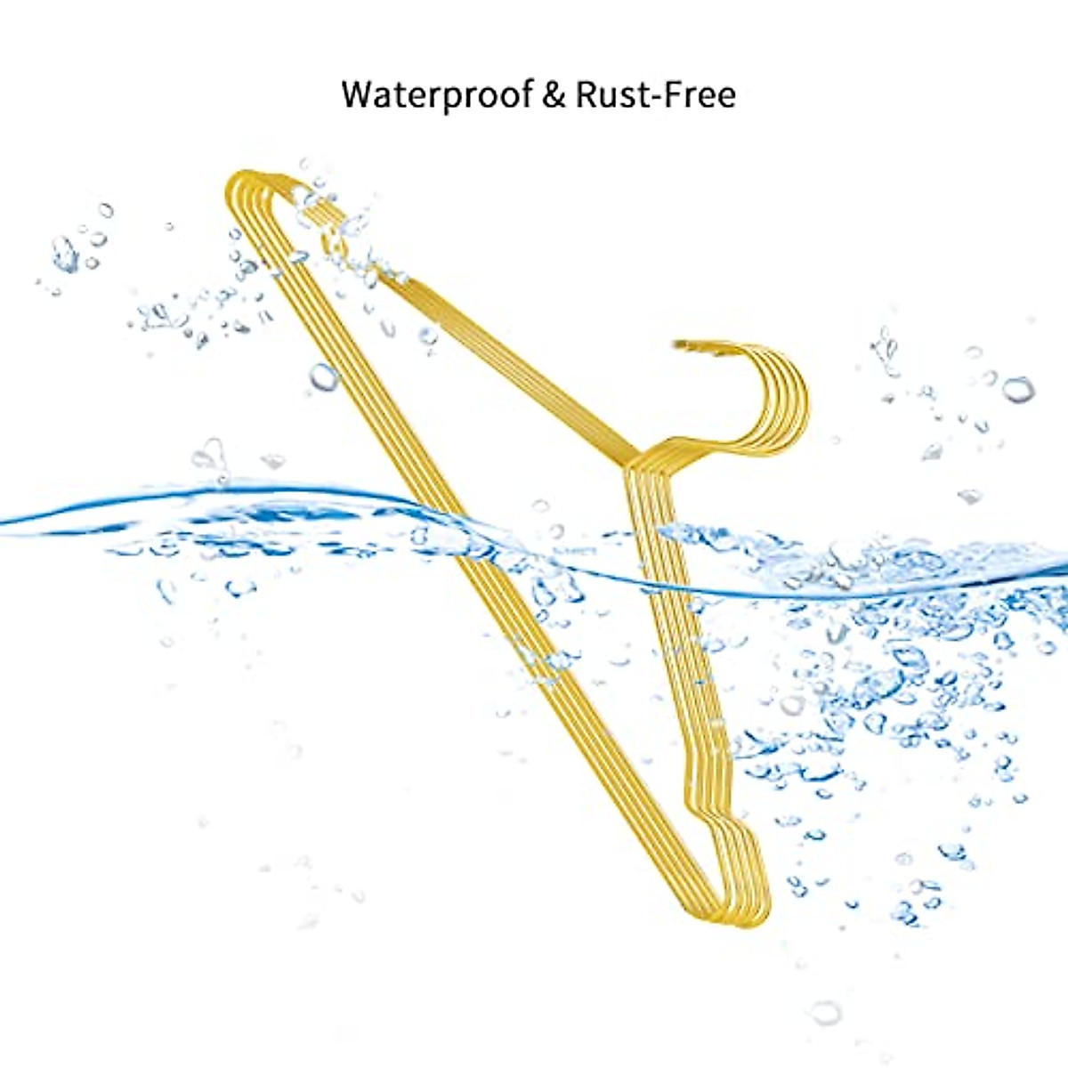 Nature Smile 20 Pack 17.7 Inch Men's Heavy Duty Metal Hangers, Space Saving Wire Hangers, Metal Clothes Hangers, Coat Hanger, Standard Suit Hangers Ideal for Everyday Use, Gold