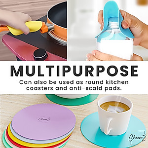 CheemZ ALL NEW 8pcs Macaron Colours Series Silicone Jar Gripper Pads - Jar Opener Gripper Pads for Easy Bottle Lid Opening - Non Slip and Colorful Jar Lid Openers - 4.9Inches