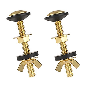 2Pcs Toliet Bolts Universal Toilet Tank to Bowl Bolts Kit Toilet Tank Bolts Heavy Duty Bolts with Rubber,Stainless Steal Washers and Wing Nuts,Toilet Tank Bolts and Rubber Gaskets