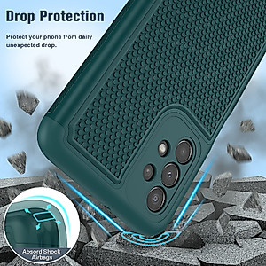 FNTCASE for Samsung Galaxy A23 5G Case: (Samsung Galaxy A23 4G LTE) Dual Layer Protective Heavy Duty Cell Phone Cover Shockproof Rugged with Non Slip Textured Back - Bumper - 6.6inch Dark Green
