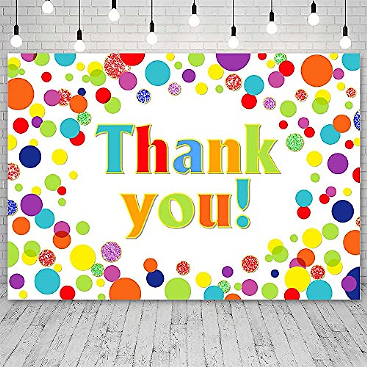ABLIN Thank You Backdrop 7x5ft | Colorful Party Decorations