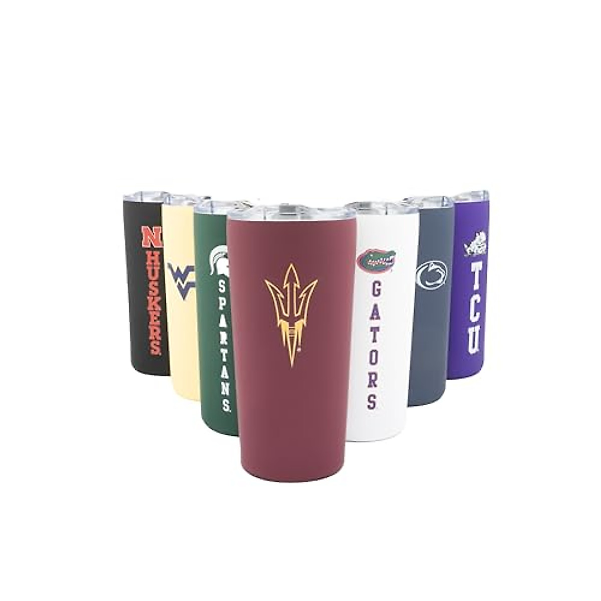 Decorvo Officially Licensed Collegiate Stainless Steel Tumbler - Double Walled Insulated Travel Thermos with Slide Lid - 18 oz (Arizona ST - Red)
