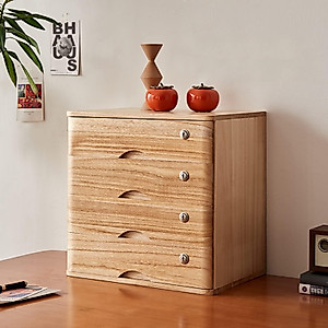 Desktop Organizer Storage Box - Desktop File Cabinet, Desktop Drawer Cabinet With Lock, Wooden File Cabinet, 1/2/3/4 Tier Flat File Cabinet Storage, Desktop Storage Cabinet/Data Cabinet ( Color : B ,
