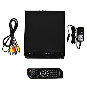 Craig CVD512a Compact DVD Player with Remote in Black | Compatible with DVD/DVD-R/DVD-RW/JPEG/CD-R/CD-RW/CD | Progressive Scan | Multilingual Supported |
