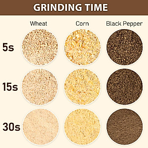 Goldtouch 150g Grain Mill Grinder 1500W Electric Stainless Steel Grain Grinder High-Speed Pulverizer Powder Machine for Dry Wheat, Oats, Corn, Pepper and Coffee Beans (150g Stand Type)