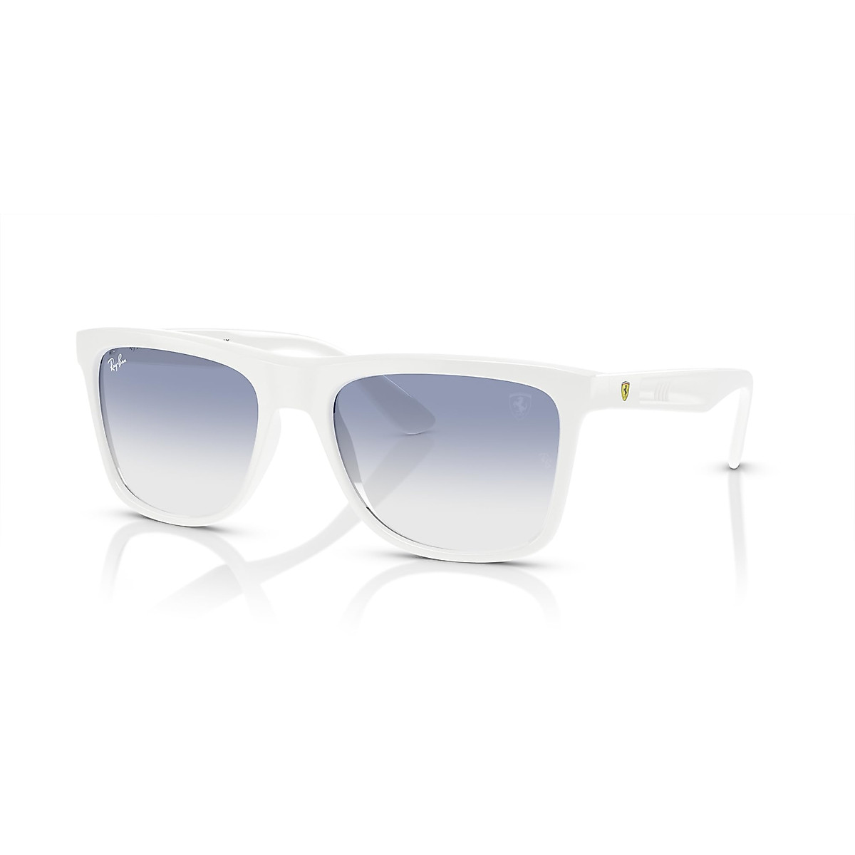 Ray-Ban RB4413M Square Sunglasses, White/Clear Gradient Light Blue, 57 mm