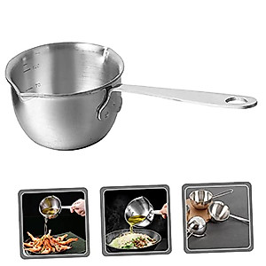 Veemoon Chocolate Milk 3pcs and Stick Pouring Pour Stainless Warmer Stockpot Kitchen Korean Spout Non Handle Soup Cookware Stovetop Melting Cooking Pot Stove Ml Saucepan Boiling Turkish Coffee Pot