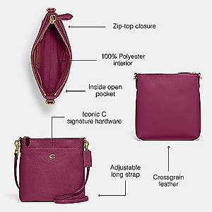 COACH Crossgrain Leather Kitt, Deep Plum