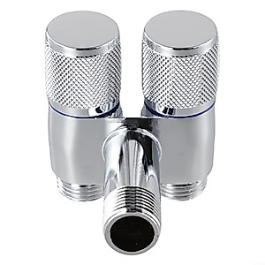 Dual Control Valve G1/2 Dual Socket Valve Hand Shower Bidet Attachment For Bathroom Toilet Bidet Sprayer(Silver)