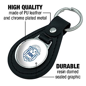Black Leather Zeta Phi Beta Sorority Logo Keychain