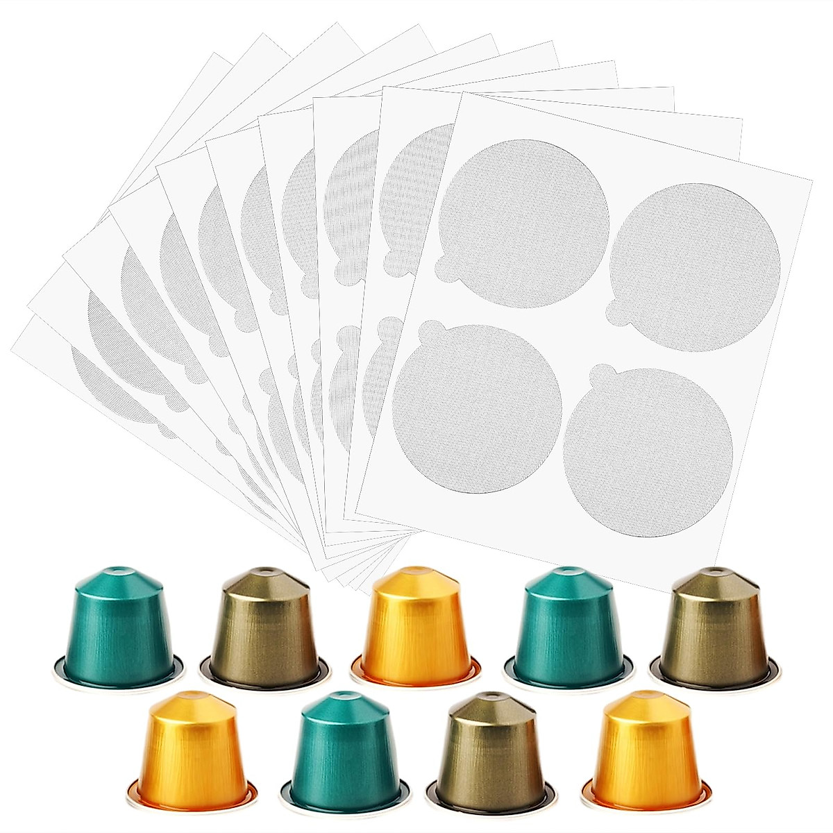 Prasacco 100 Pieces Reusable Aluminum Foil Lid Reusable Coffee Covers（37mm/1.45inch）