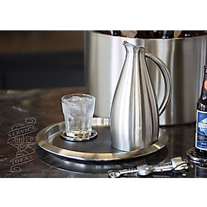 Service Ideas TR1412SR Tray with Built in Insert, 12" Round, Stainless Steel