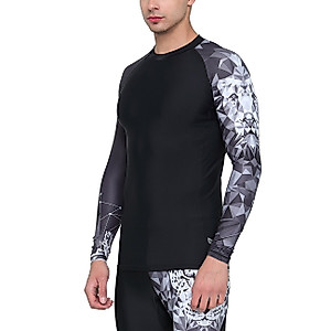 HUGE SPORTS Wildling Series UV Protection Quick Dry Compression Rash Guard (Lion,2XL)