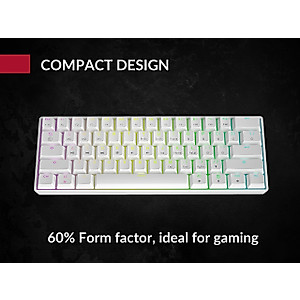 GK61 Mechanical Gaming Keyboard - 61 Keys Multi Color RGB Illuminated LED Backlit Wired Programmable for PC/Mac Gamer (Gateron Optical Yellow, White)