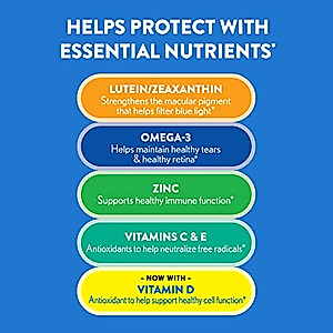 Ocuvite Eye Vitamin & Mineral Supplement, Contains Zinc, Vitamins C, E, Omega 3, Lutein, & Zeaxanthin, 90 Softgels (Packaging May Vary)