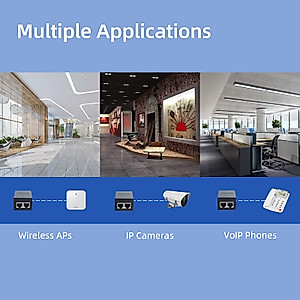 48V Gigabit Injector for PoE Powered Devices, Power Over Ethernet Desk Top Adapter, IEEE 802.3af Compliant, with 2 10/100/1000Mbps RJ-45 Port and AC Power Cord