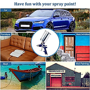 Automotive Paint Spray Gun Set, HVLP Gravity Feed Spray Gun with 1.4mm 1.7mm 2.0mm Nozzles, Paint Gun with 1000cc Aluminum Cup & Gauge for Auto Paint, Clear/Top Coat & Touch-Up (Blue-B)