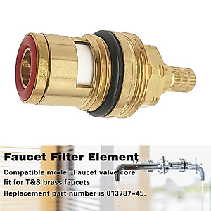 013787-45 Ceramic Cartridge Assembly Compatible with T/S Brass Faucets,Hot Ceramic Cartridge Faucet Parts Replace,Temperature 40F-140F,Pressure 20PSI-125PSI