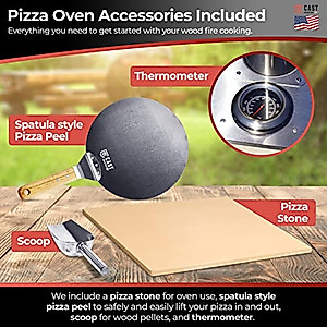 Cast Master Elite PIZ-2000 Pizza Oven - Outdoor Pizza Oven for Wood Fired Taste - Portable, Wood Pellet Burning, Backyard