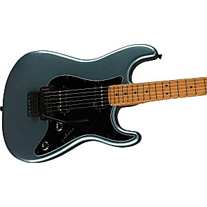 Squier Contemporary Stratocaster HH Floyd Rose Electric Guitar, with 2-Year Warranty, Gunmetal Metallic, Roasted Maple Fingerboard