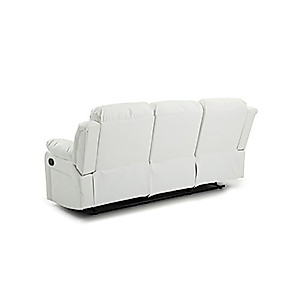 Glory Furniture Reclining Sofa White Faux Leather