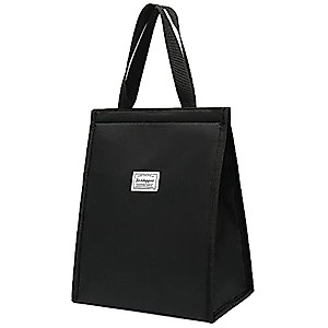 FUXINGYAO Lunch Bag, Reusable Lunch Tote, Lunch Box for Adult Women Men, Insulated Bag Applies to Work, School, Beach or Travel(Black)