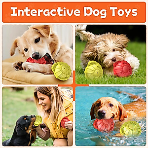 WOWBALA Dog Ball Toys 2Pack : Large Dog Chew Toys for Aggressive Chewers - Tough Pool Floating Dog Balls - Hard Rubber Dog Squeaky Toys for Small,Medium,Large Dogs