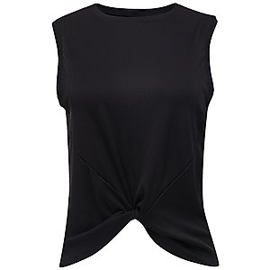Lucky In Love Twist Front Tank (Black, X-Large)