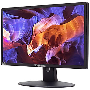Sceptre 20 inch 1600x900 75Hz LED HD Monitor HDMI VGA Build-in Speakers, Brushed Black 2019 (E205W-16009A)