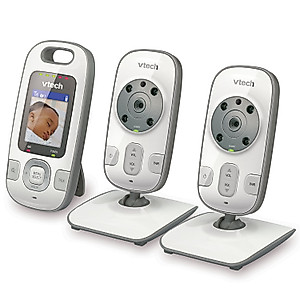 VTech BV73122GY Digital Video Baby Monitor with 2 Cameras and Automatic Night Vision, Gray