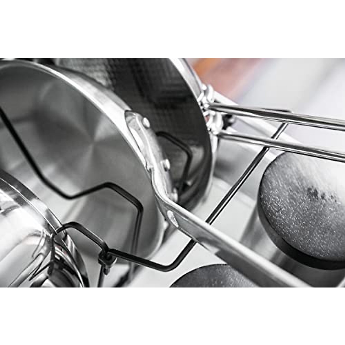 Yamazaki Home Tower Adjustable Lid & Pan Organizer – Kitchen Drawer Storage Shelf Rack.