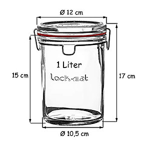 Luigi Bormioli Lock-Eat Food Jar XL, 34 Ounce
