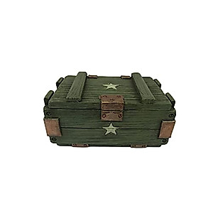 DWK Military Ammo Crate Trinket Box l Small Army Keepsake Chest 6" inches