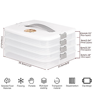 Liatinbo 4-Layer cookie carrier with lid and handle,dessert carrier dumpling container cookie transport storage container (4-Layer white)