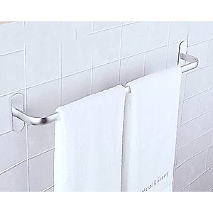 OMOONS Towel Rack Adhesive Towel Rack for Bathroom Wall,Space Aluminum,Matte Surface,Single Rod/600Mm