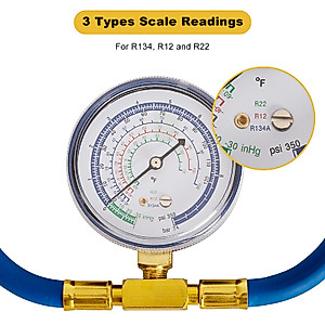 Belleone R134a Refrigerant Recharge Kit with BPV31 Bullet Piercing Valve and R134a Quick Coupler, R134a/R-12/R-22 Freon Refrigerant Hose Can Tap Kit for A/C System - Easy to use