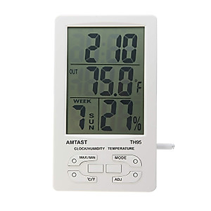 Indoor Outdoor Thermometer Hygrometer Room Humidity Test Meter Digital Temperature Monitor Gauge with External Sensor TH95