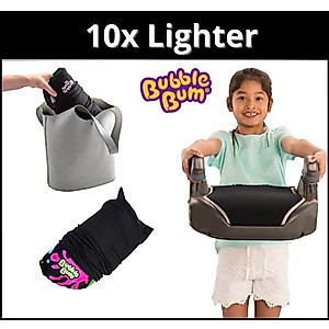 BubbleBum Travel Car Seat - Inflatable Booster Seat for Car - Narrow Slim Fit - Travel Booster Seat for 4-11 Year Olds - Slime