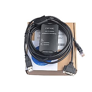 1747-UIC Programming Cable for AB PLC SLC5/01/02/03/05 and Micrologix 1000 Series, USB to DH485/RS485/RS232, for Allen Bradley 1747-UIC Repalcement