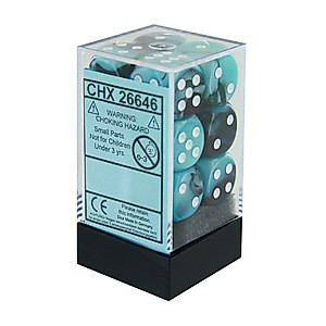 DND Dice Set-Chessex D&D Dice-16mm Gemini Black, Shell, and White Plastic Polyhedral Dice Set-Dungeons and Dragons Dice Includes 12 Dice – D6, Various (CHX26646)