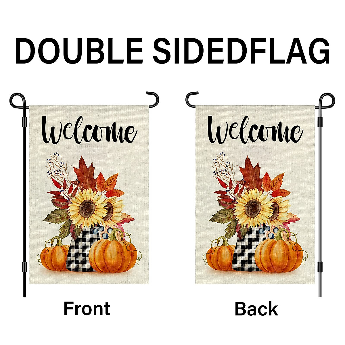 Fall Garden Flag, Fall Decorations For Home Garden Outdoor Flags Farmhouse Decor Welcome Yard Flags, Seasonal Garden Flags Thanksgiving Garden Flag Holiday Outdoor Fall Decor 12×18 Inch