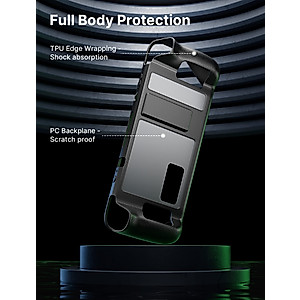 JSAUX Kickstand Case for Steam Deck/Steam Deck OLED, PC0105 Upgrade The Adjustable Angle Stand Steam Deck Cover TPU Protective Case, Shock-Absorption, Non-Slip and Anti-Scratch Design