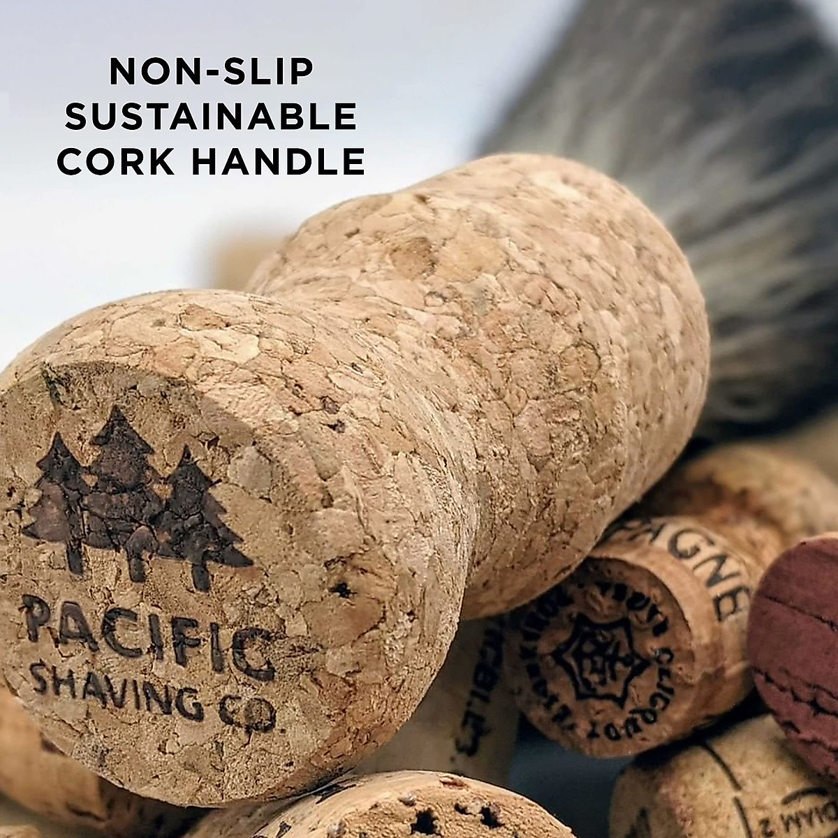 Pacific Shaving Company Sustainable Cork Handle Premium Synthetic Hair Shave Brush 1 ea