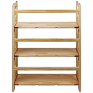 Casual Home Montego 3-Shelf Folding Bookcase, Natural , 27.5" Wide