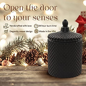 Pretty Lit Scents Mancave Luxury Scented Candles | Cedarwood &amp; Mahogany Candles for Men | Coconut Wax &amp; Essential Oils | Black Candles for Home Scented | Gifts for Men | 84 Hr Burn Time (12oz)