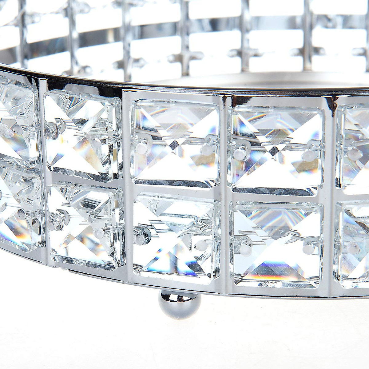 Feyarl Crystal Perfume Vanity Makeup Tray Mirrored Ornate Jewelry Trinket Tray Organizer Sparkly Bling Cosmetic Skin Care Decorative Tray with Glass Bottom Surface for Home Decor Dresser Desktop