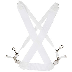 Ludwig LF350W White Parade Marching Bass Drum Sling | Marching Band Straps | for Band Practice, Concerts and Musical Events