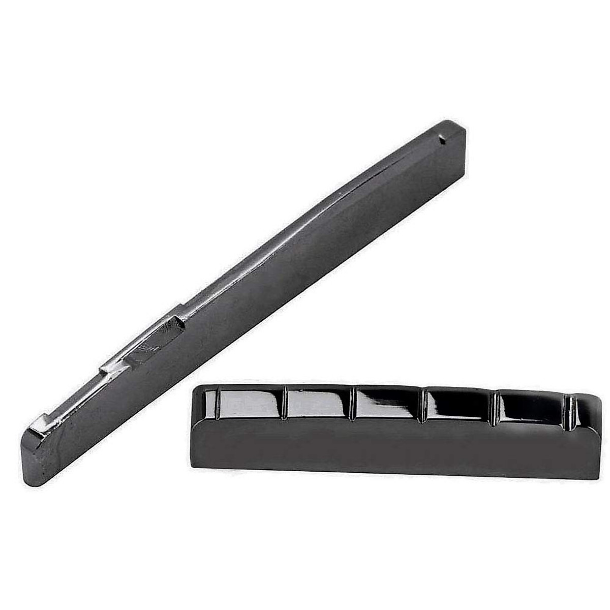 Jiayouy 2Pcs Guitar Nut and Saddle Replacement Music Instrument Parts for 6-String Acoustic Guitar (Black)